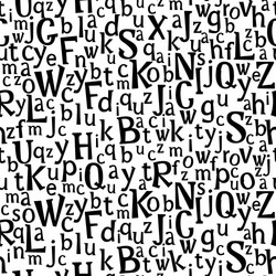 Abc or alphabet black white seamless pattern Vector Image