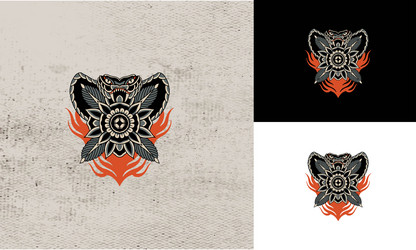 Head cobra with fangs mascot design Royalty Free Vector