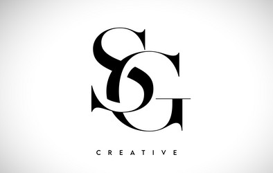 Gs artistic letter logo design with serif font Vector Image