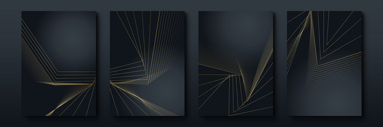 Modern black stripe cover design set luxury Vector Image