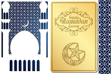 Arabic style greeting card design for laser Vector Image