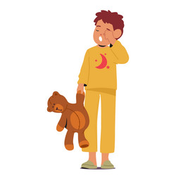 Exhausted sleepy children characters with drooping