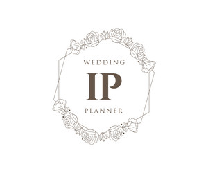 Ip initials letter wedding monogram logos Vector Image