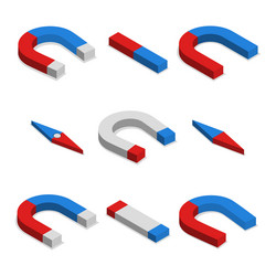 Set of magnets in 3d Royalty Free Vector Image