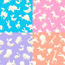 Blue horizontal seamless cloud patter Royalty Free Vector