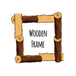 Wooden frames set isolated on white background Vector Image