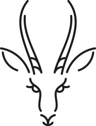Antelope springbok logo outline style Royalty Free Vector