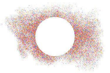 Colorful frame explosion of confetti Royalty Free Vector