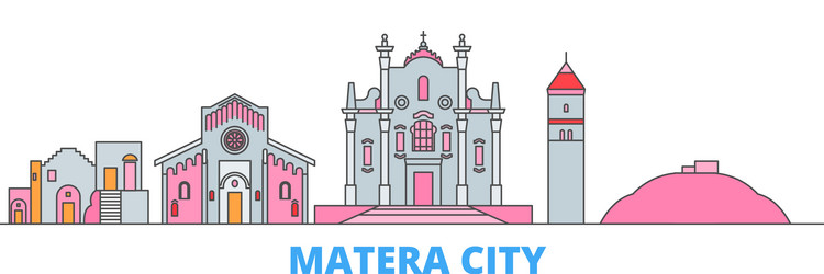 Italy matera city skyline isolated Royalty Free Vector Image