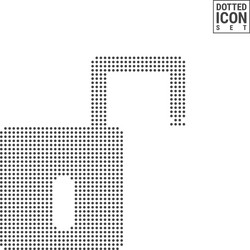 Closed lock dot pattern icon padlock dotted Vector Image