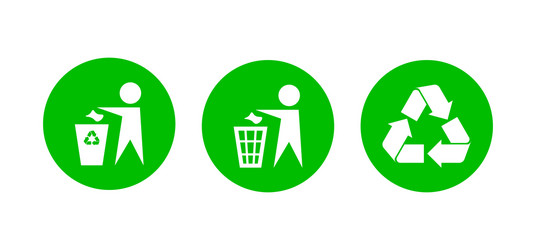 Recycling waste utilization sembol set Royalty Free Vector