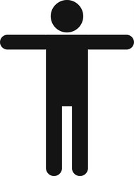 Stick figure stickman icon pictograph simple Vector Image