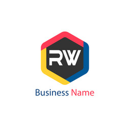 Initial letter rw logo template design Royalty Free Vector