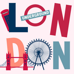 London vintage poster Royalty Free Vector Image