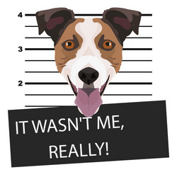 Jack russell terrier hanging on invisible fence Vector Image