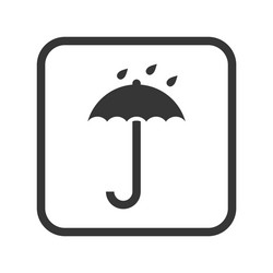 Umbrella packaging symbol no water sign icon Vector Image