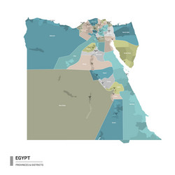Egypt map with administrative divisions Royalty Free Vector