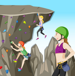 Indoor rock climbing gym Royalty Free Vector Image