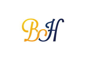 Initial monogram letter b h logo design template Vector Image