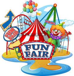 Fun fair carnival circus round frame Royalty Free Vector