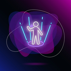 Man on scene neon sign Royalty Free Vector Image