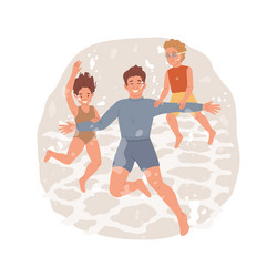 Jumping into a pool isolated cartoon Royalty Free Vector