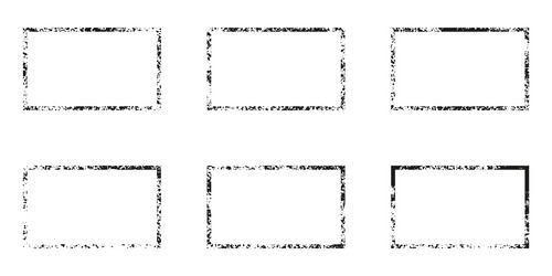 Paint spray texture border set rough retro frame Vector Image