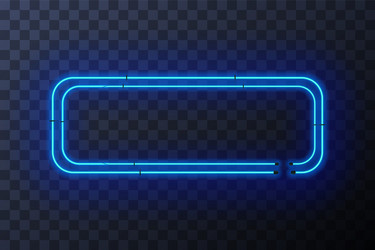 Pink neon rectangle frame template on transparent Vector Image