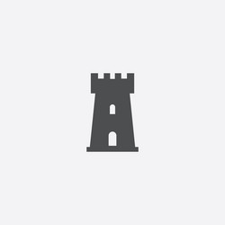 Castle icon fort symbol tower Royalty Free Vector Image
