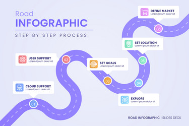 Flat roadmap infographic template Royalty Free Vector Image