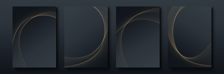 Abstract minimalist poster collection with golden Vector Image