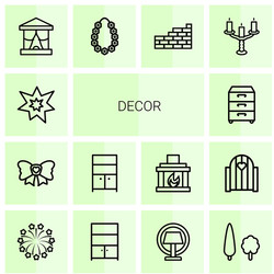 Decor icons Royalty Free Vector Image - VectorStock
