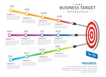 Infographic 5 steps target diagram with arrows Vector Image