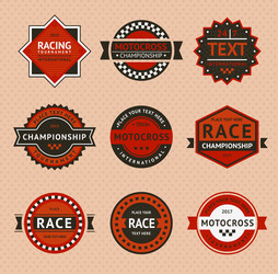 Racing badges set - vintage style Royalty Free Vector Image
