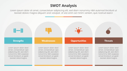 Swot business framework strategic template Vector Image