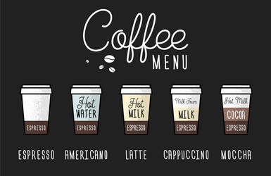 Cafe menu flat style Royalty Free Vector Image