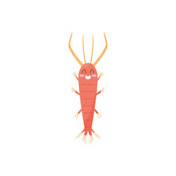 Smiling zooplankton cartoon character - flat Vector Image