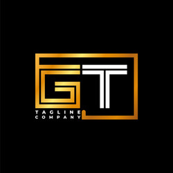 Gt logo letter speed meter racing style Royalty Free Vector