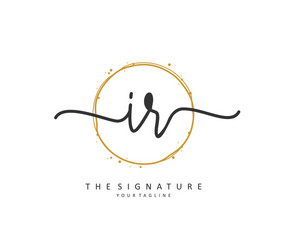 Ir initial letter handwriting and signature logo Vector Image