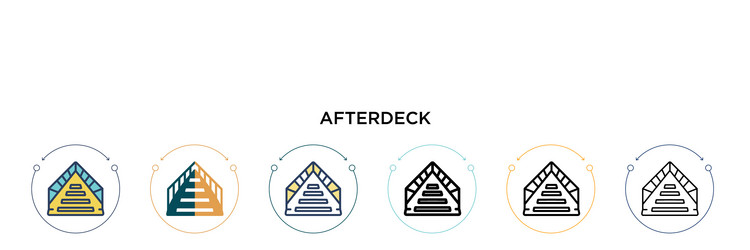 Afterdeck icon in filled thin line outline Vector Image
