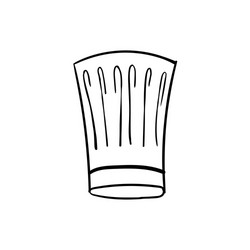 Cook chef hat or cap in outline sketch cartoon Vector Image