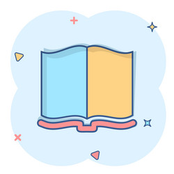 Open book icon in comic style literature cartoon Vector Image