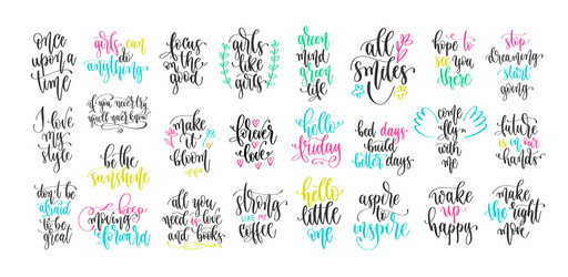 Lettering with positive affirmations Royalty Free Vector