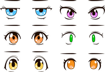 Monochrome cute anime-style eyes in normal times Vector Image
