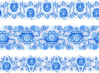Gzhel seamless pattern Royalty Free Vector Image
