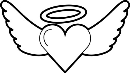 Romantic heart love wings valentine tattoo Vector Image