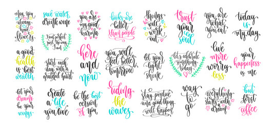 Lettering positive quotes Royalty Free Vector Image