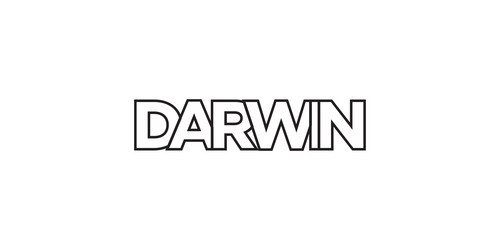 Darwin in the australia emblem design Royalty Free Vector