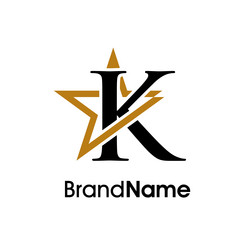 Elegant initial k star logo Royalty Free Vector Image