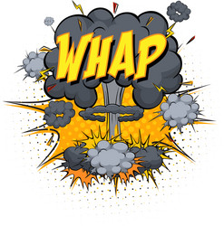 Whap text on comic cloud explosion isolated Vector Image